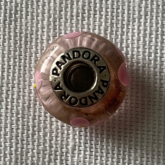Pandora | Jewelry | Authentic Pandora Pink Flowers Yellow Center Murano ...